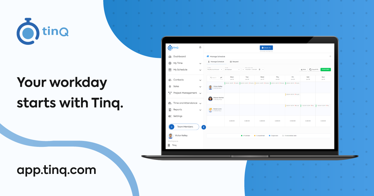 Tinq - Free Time Tracking | Scheduling | Project Management